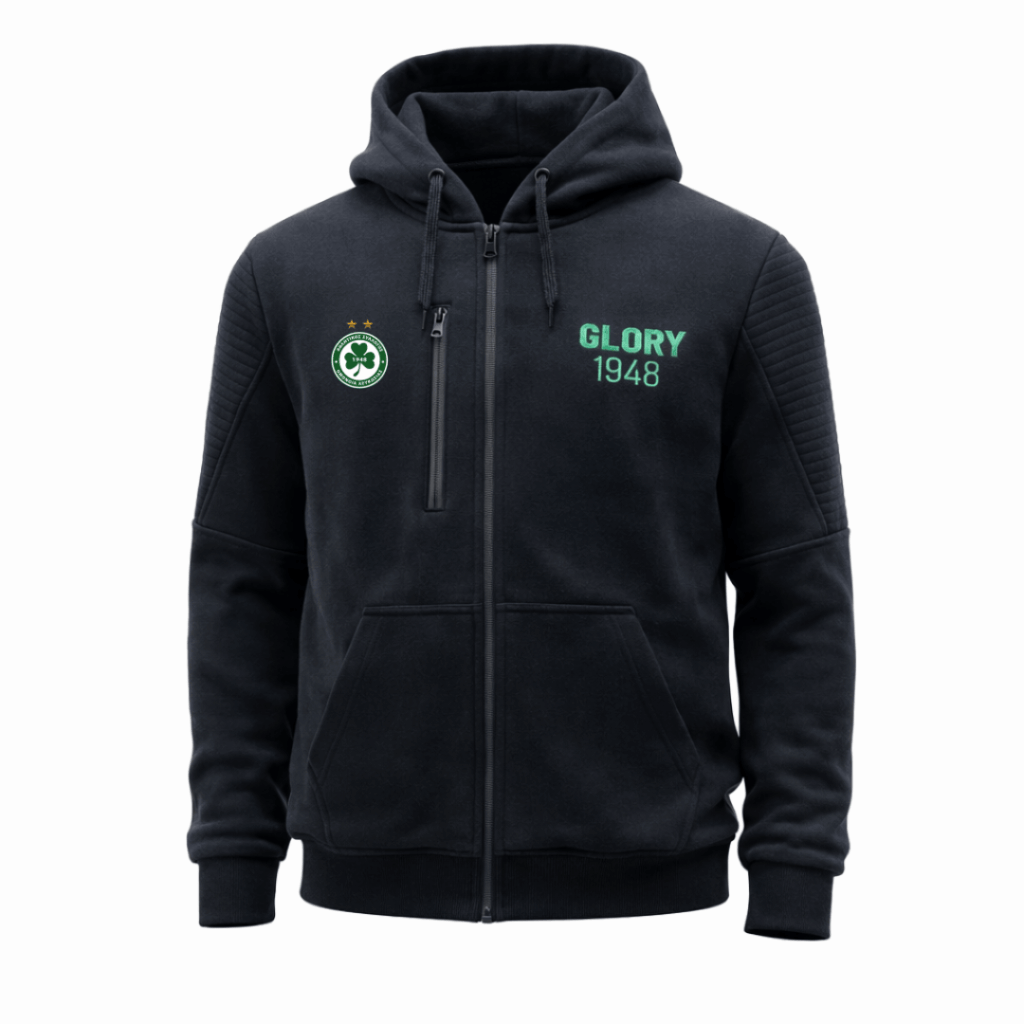 Παιδικό Zip Hoodie “Glory 1948” Μαύρο – ΜΟΝΟ ONLINE - OMONOIA Green ...